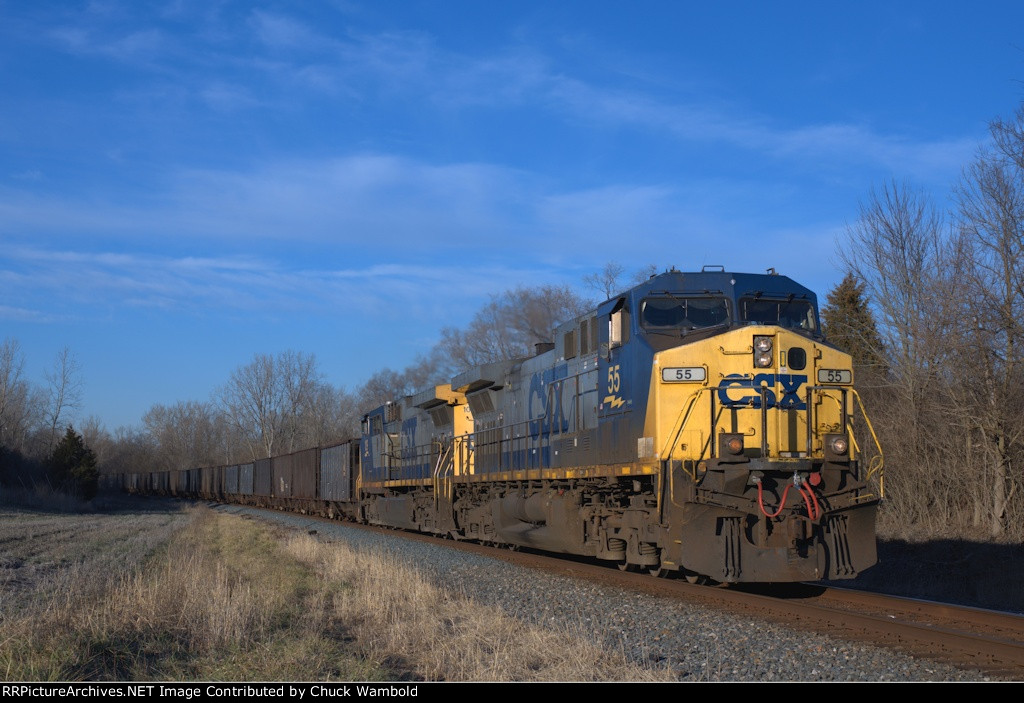 CSX 55 - K185 Southbound approaching Chautauqua Rd